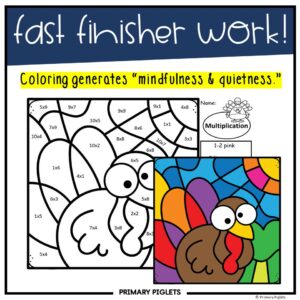 Thanksgiving Color by Number Math Facts - Made By Teachers
