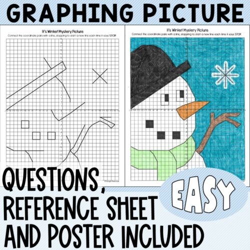 EASY Winter Four Quadrant Coordinate Plane Graphing Picture Activity ...