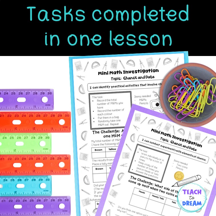 Chance and Data Mini Math Investigations | Fun Probability | Made By ...