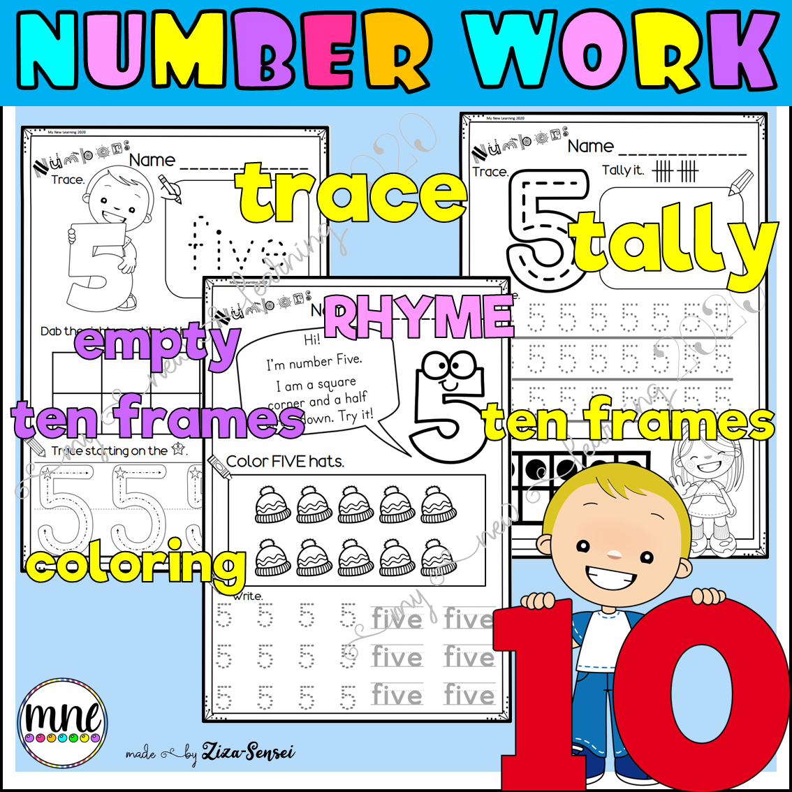 Number Sense And Recognition Worksheets Morning Work 0-10 PREK 1ST ...