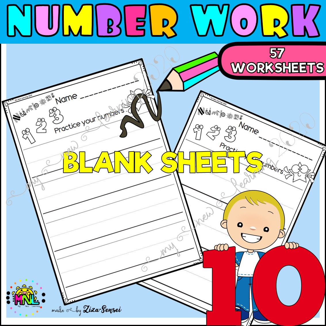 Number Sense And Recognition Worksheets Morning Work 0-10 PREK 1ST ...