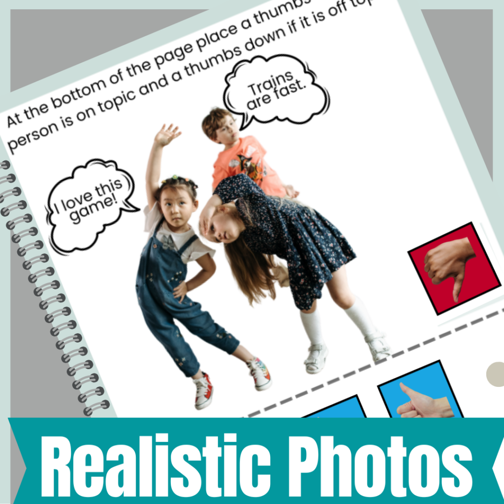 Staying on Topic Interactive Book Beginning Conversation Skills Autism ...