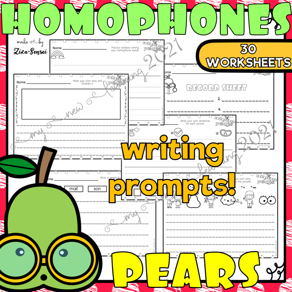 Homophone Pairs Phonics Pear Theme No-Prep Worksheets Pack | Made By ...