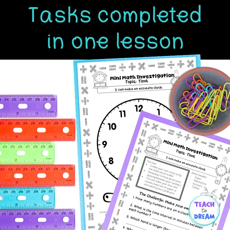 Time Math Investigations Worksheets | Telling Time to the Hour and Half ...