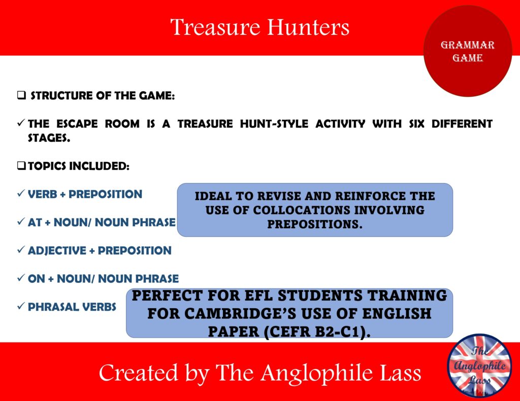 ELA Escape room | Prepositions game | Parts of Speech | CEFR B2- C1 ...