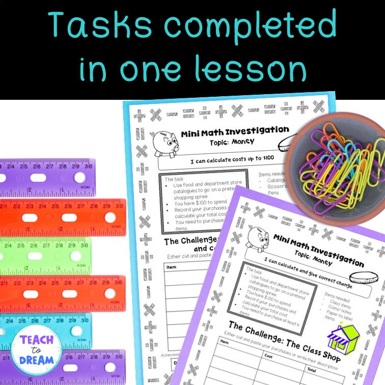 Counting Money Math Investigations | Money Tasks and Activities ...
