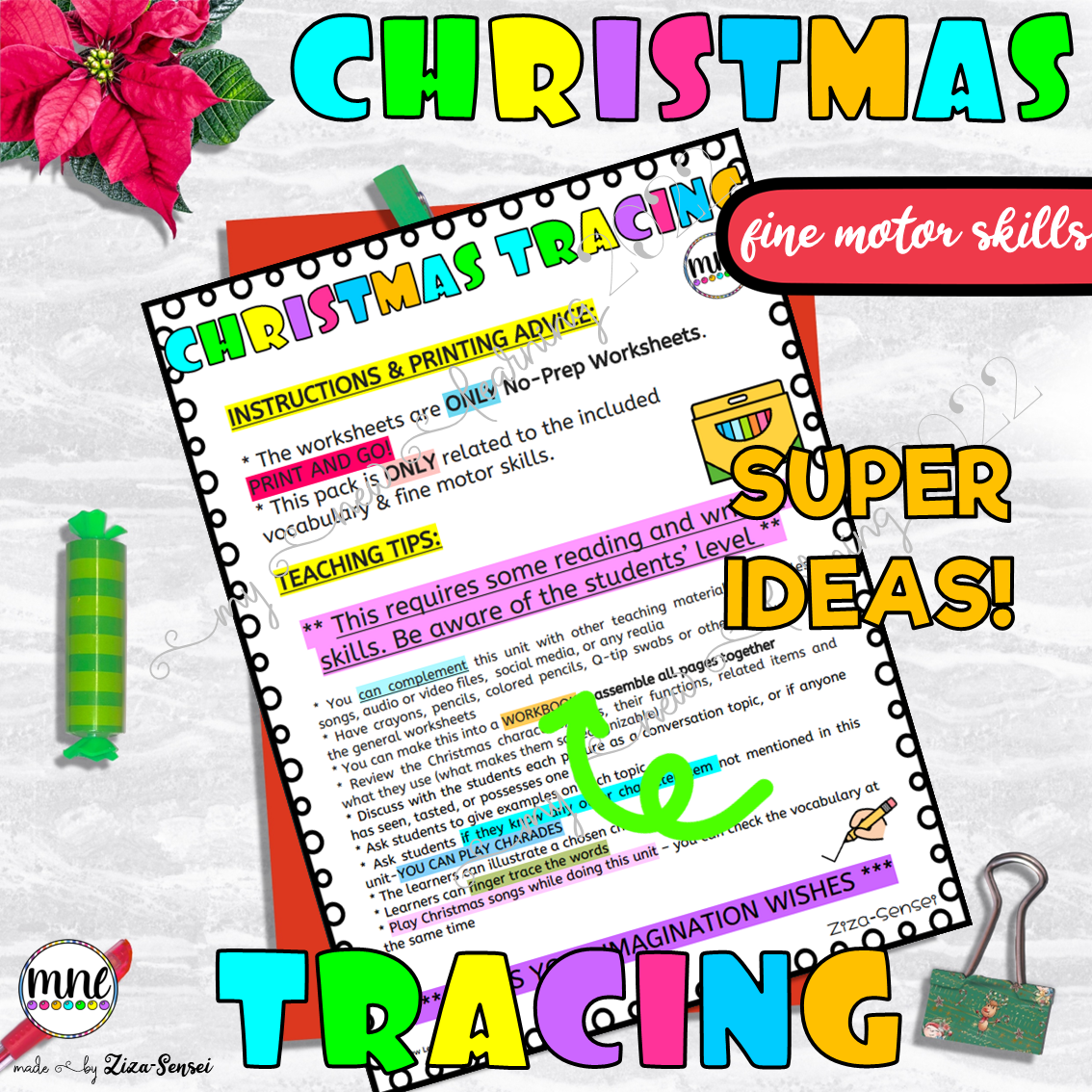 Christmas Vocabulary Fine Motor Skills Tracing Words Pack | Made By ...