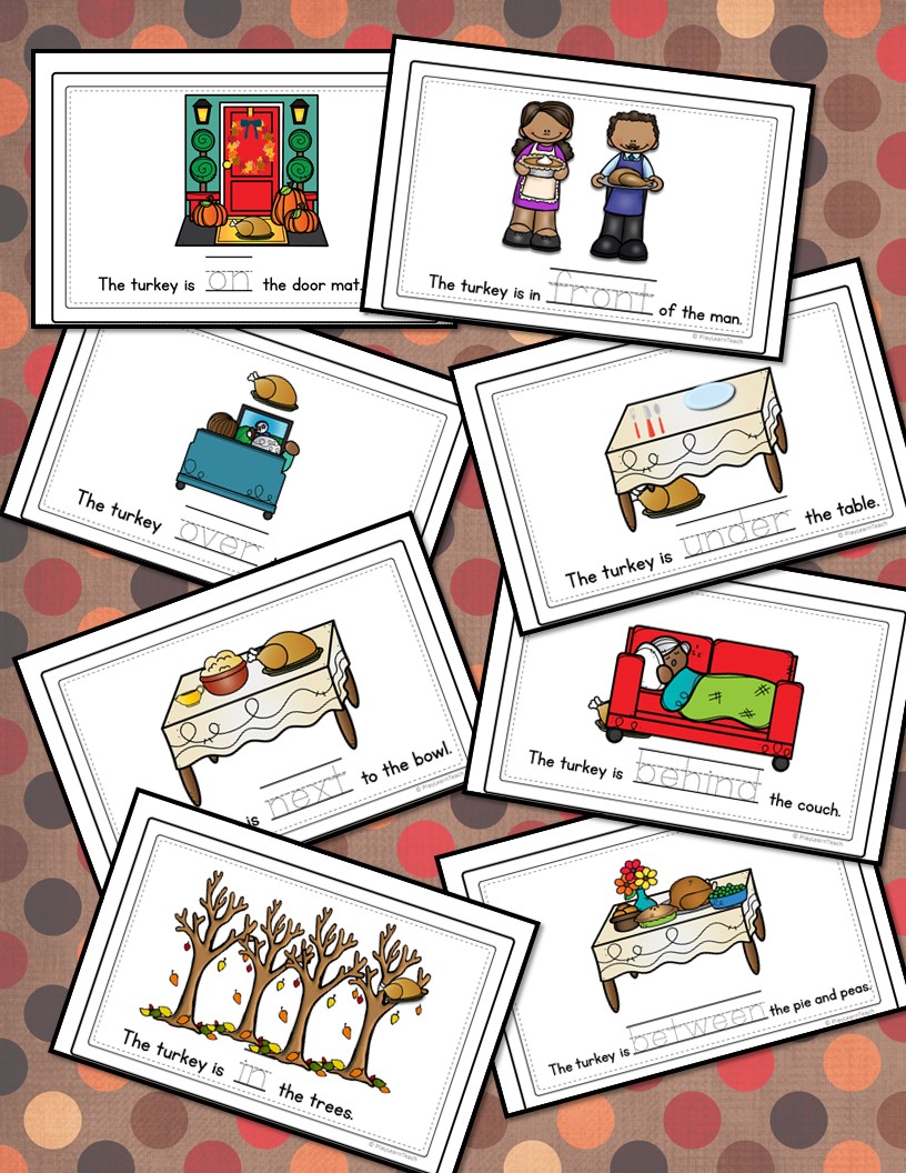 Spatial Concepts | Thanksgiving Holiday Turkey | Emergent Readers ...