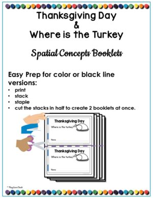 Spatial Concepts | Thanksgiving Holiday Turkey | Emergent Readers ...