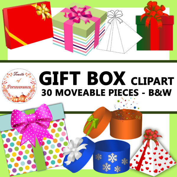 Gift Box Holidays Clipart Moveable Pieces Present Clipart | Made By ...