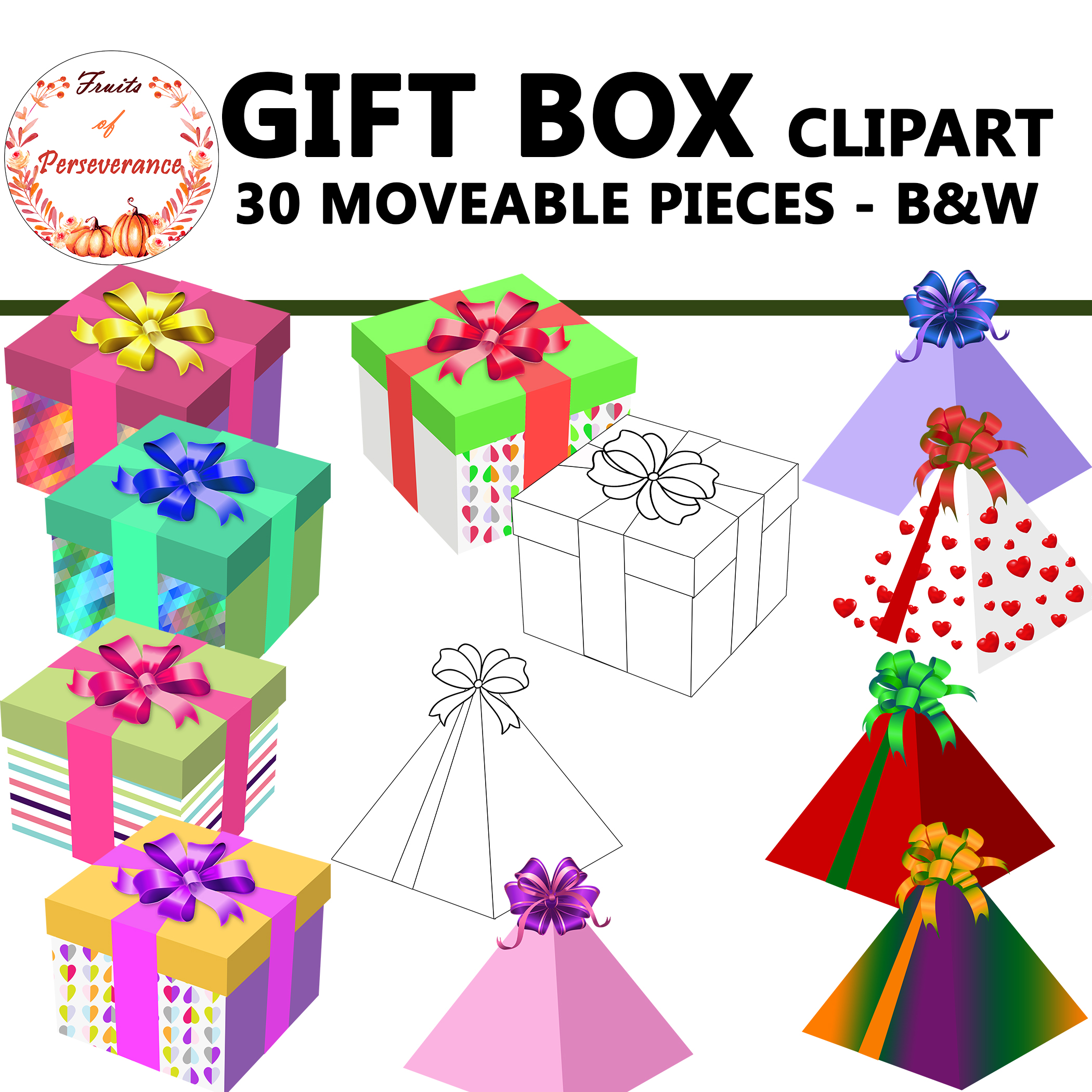 Gift Box Holidays Clipart Moveable Pieces Present Clipart | Made By ...