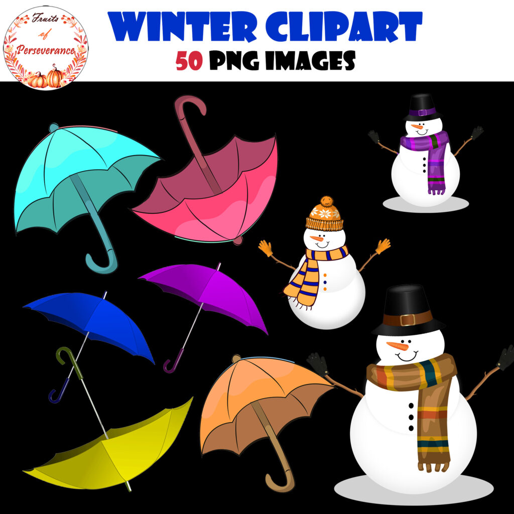 Winter Season and Snow Clipart Moveable Pieces for Commercial Use ...