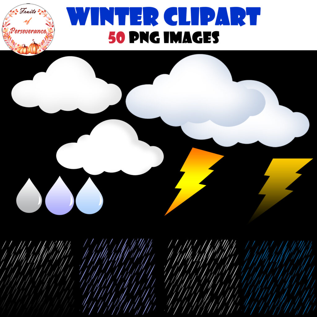 Winter Season and Snow Clipart Moveable Pieces for Commercial Use ...