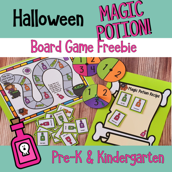 Halloween Magic Potion Board Game Freebie for Pre-K and Kindergarten ...