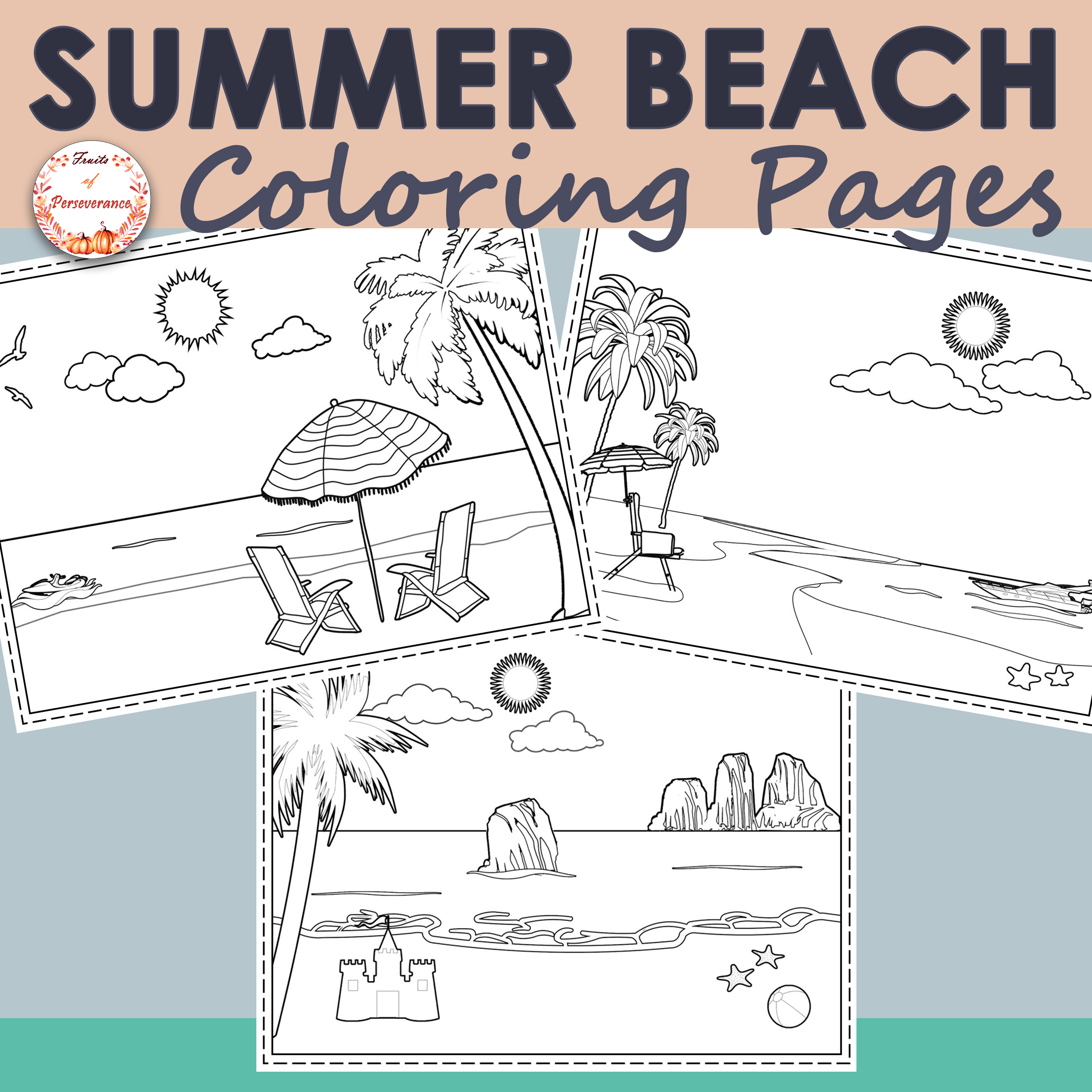 Summer Beach Coloring Pages | Made By Teachers