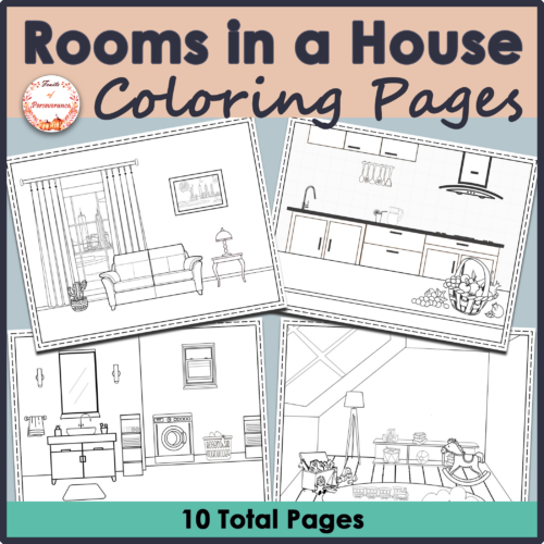Rooms in a House Coloring Pages | Made By Teachers