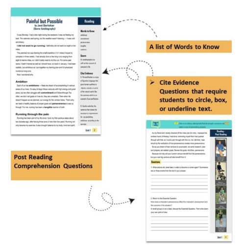 Perseverance Themed Reading Comprehension Passages and Language ...