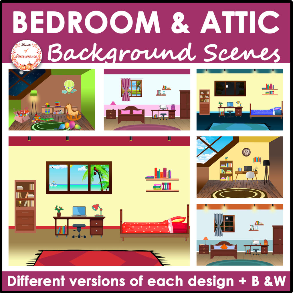 Bedroom and Attic Background Scenes Clipart | Made By Teachers