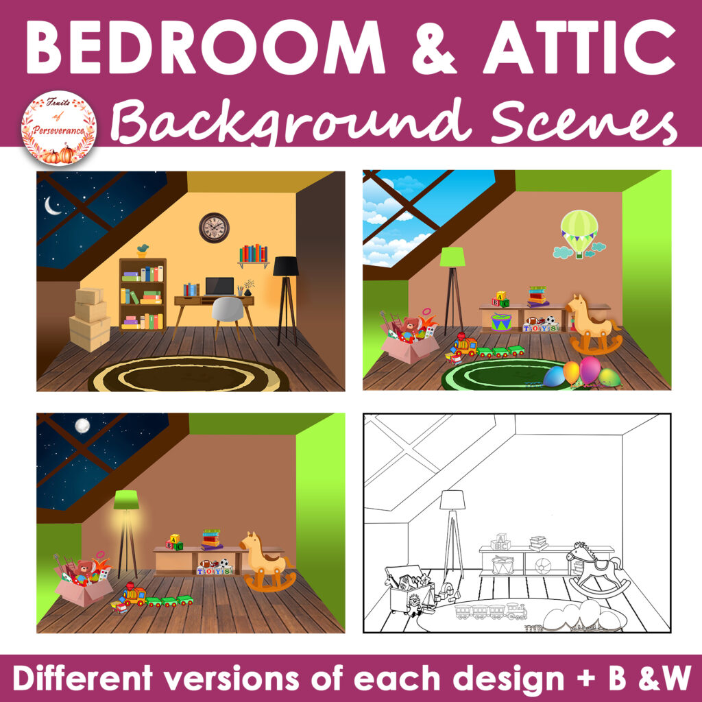 Bedroom and Attic Background Scenes Clipart | Made By Teachers