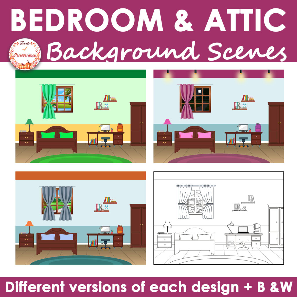 Bedroom and Attic Background Scenes Clipart | Made By Teachers