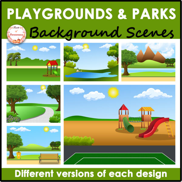 Playgrounds and Parks Background Scenes Clipart | Made By Teachers