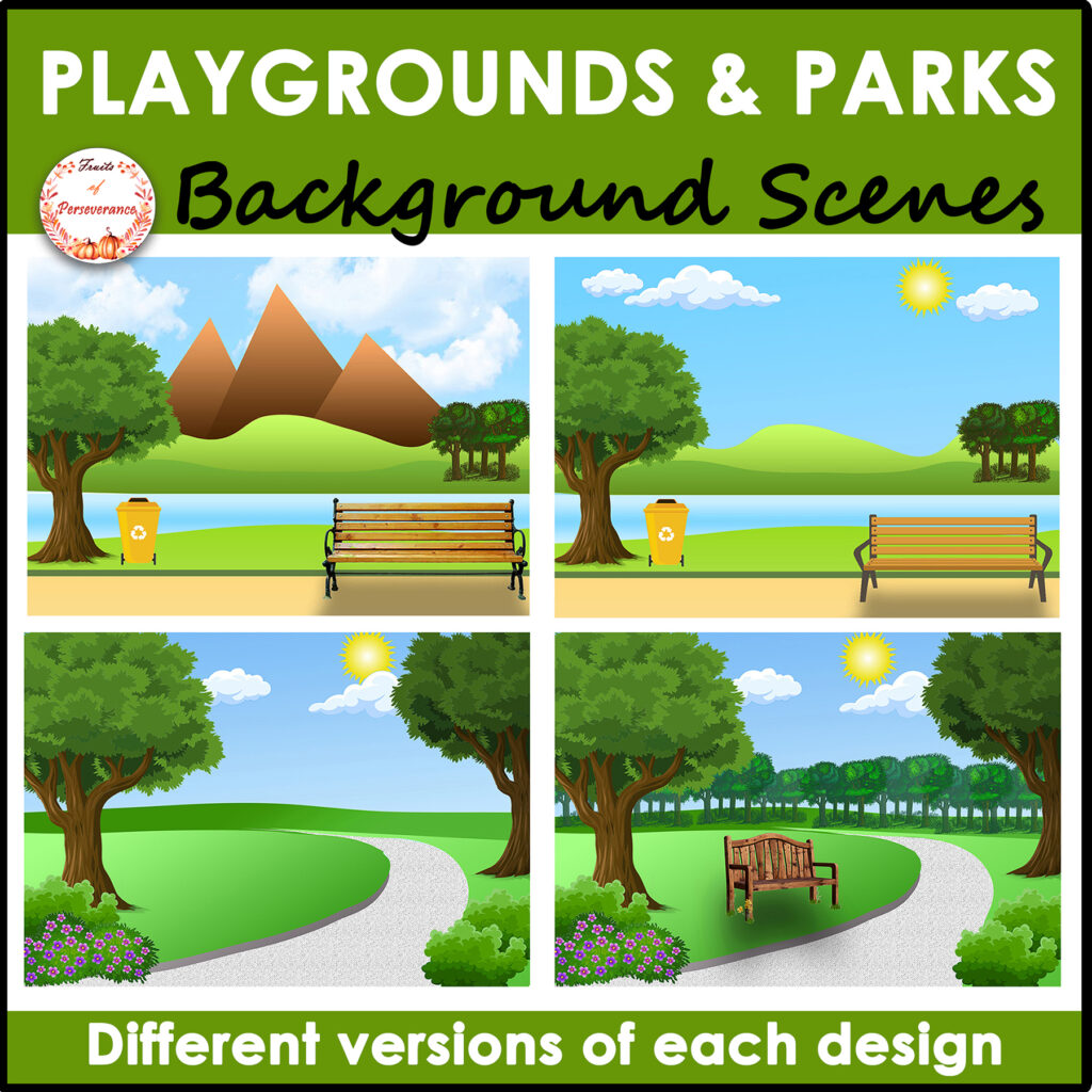 Playgrounds and Parks Background Scenes Clipart | Made By Teachers
