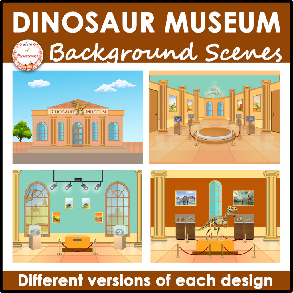 Dinosaur and Historical Museum Background Scenes Clipart | Made By Teachers