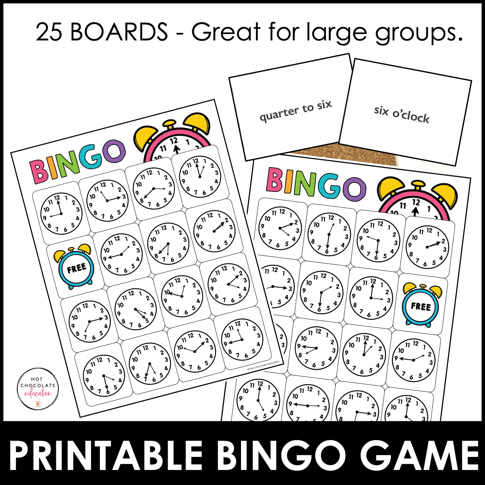 ESL Game : Telling Time Bingo - To the nearest 5 minutes | Made By Teachers