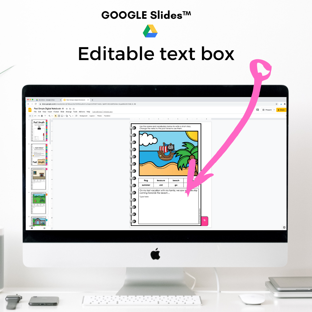 ESL Past Simple Writing Prompts Digital Notebook | + Editable ...