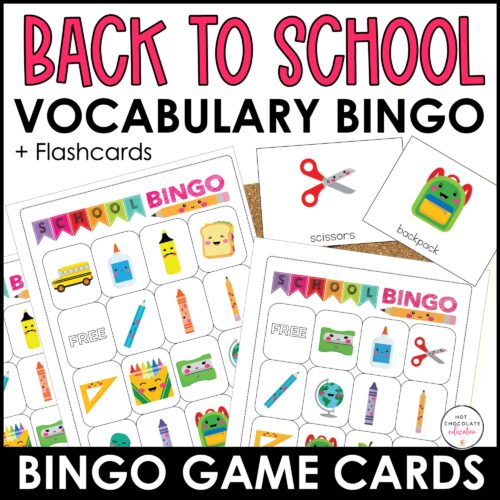ESL Classroom Vocabulary School Supplies Bingo and Flashcard Set | Made ...