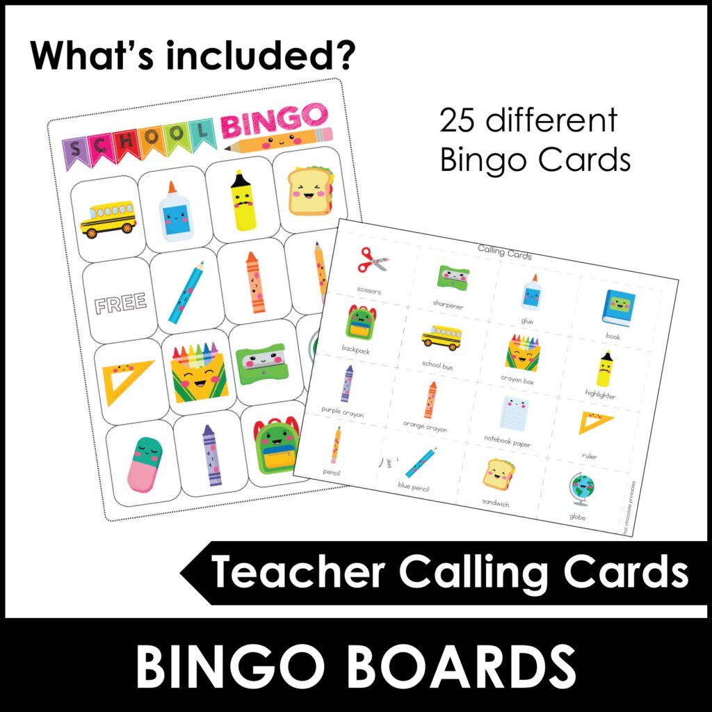 ESL Classroom Vocabulary School Supplies Bingo and Flashcard Set | Made ...