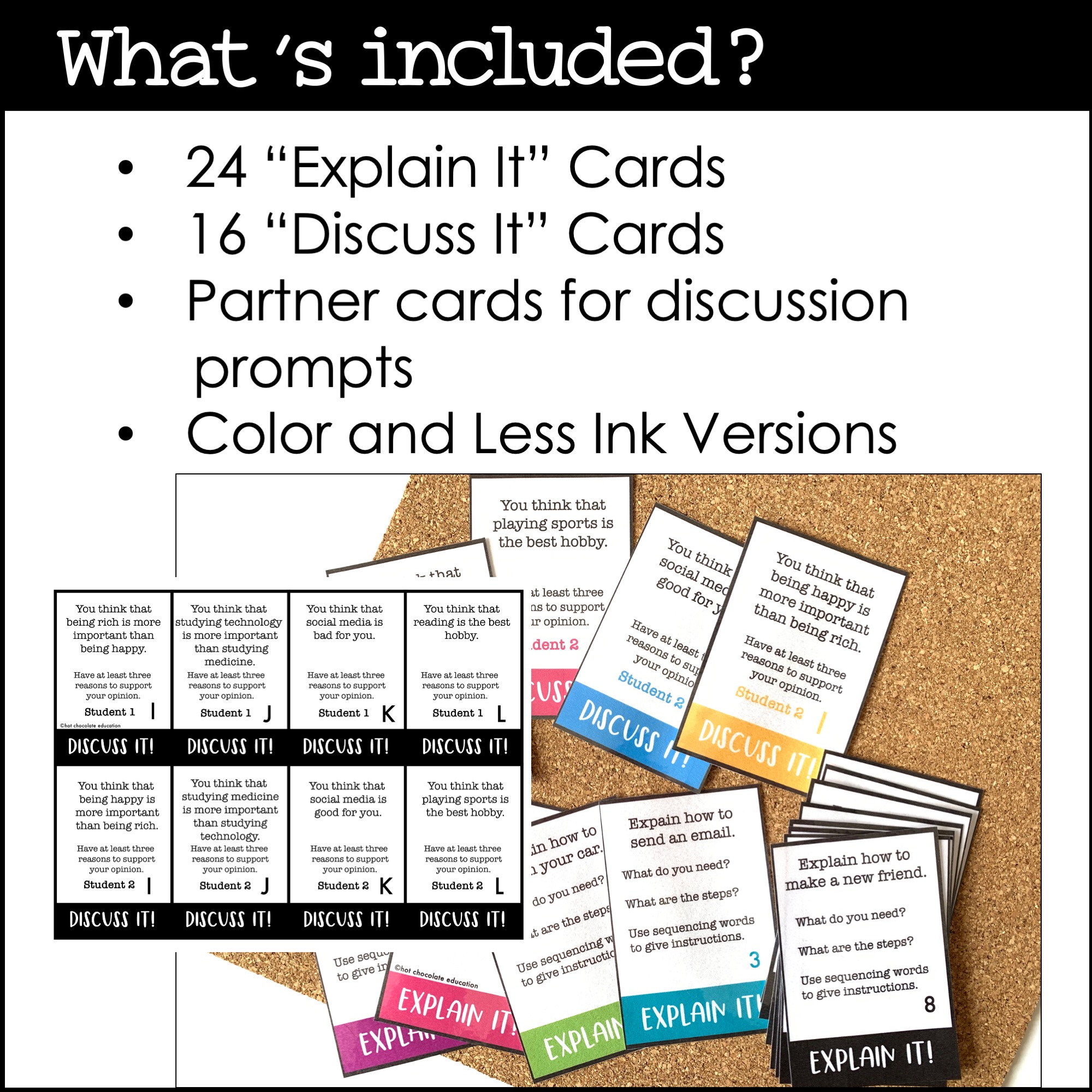 ESL Speaking Topic Prompts - Discussion Activity Cards - Explain ...