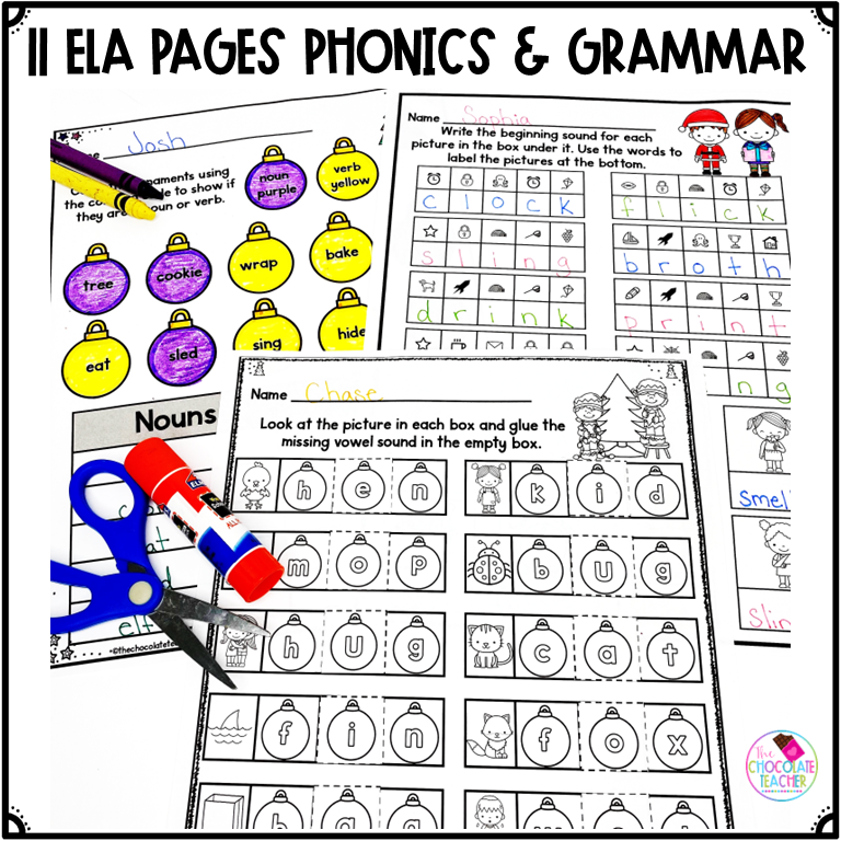 Christmas Worksheets - Math Phonics Grammar - December Activities ...
