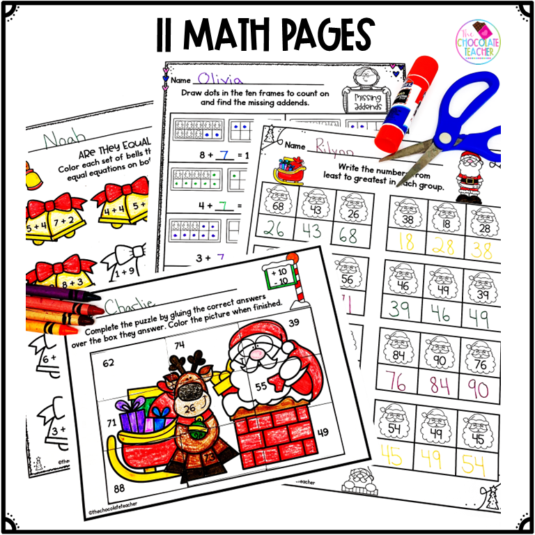 Christmas Worksheets - Math Phonics Grammar - December Activities ...
