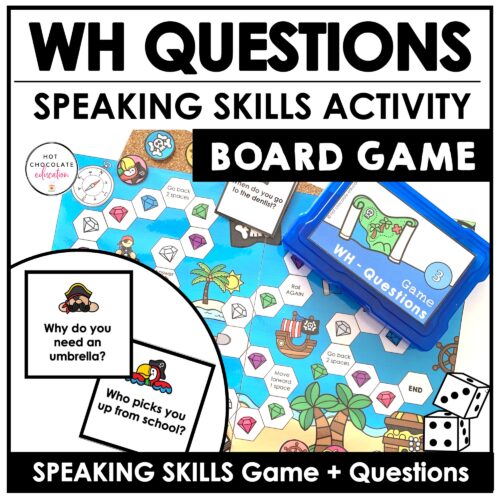 WH Questions Board Game with Question Cards : What Where Why When Where ...