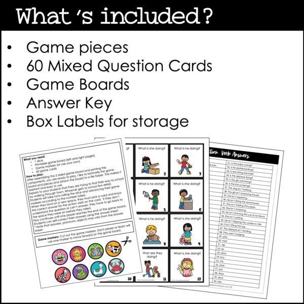 Action Verbs Board Game - Present Continuous - Making Sentences ...