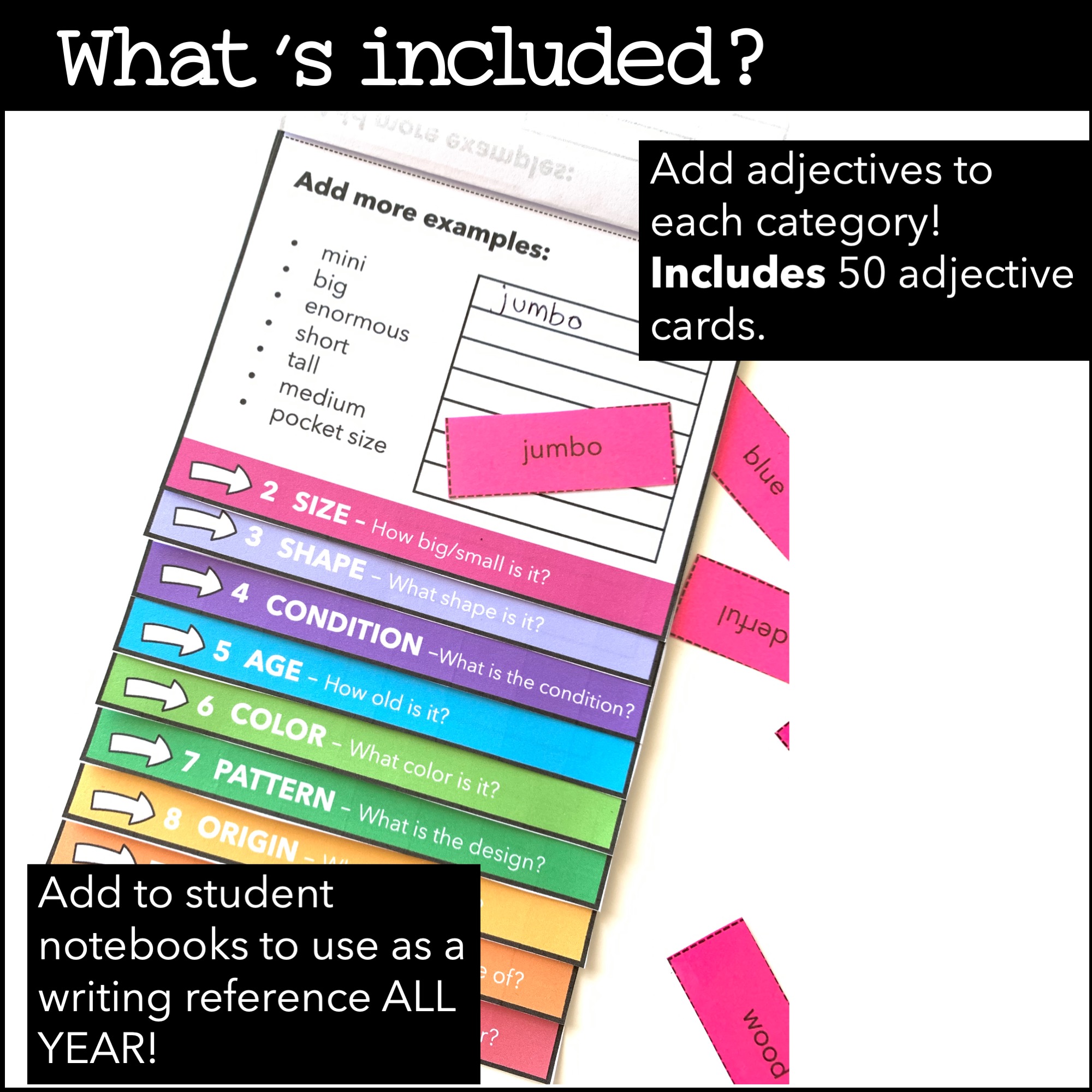Ordering Adjectives Flap Book - Word Order in Sentences Reference Guide ...