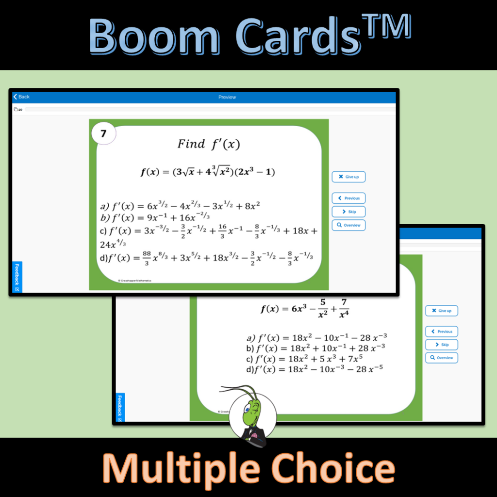Sum, Difference, Product and Quotient Rule Task Cards | Calculus | Boom ...