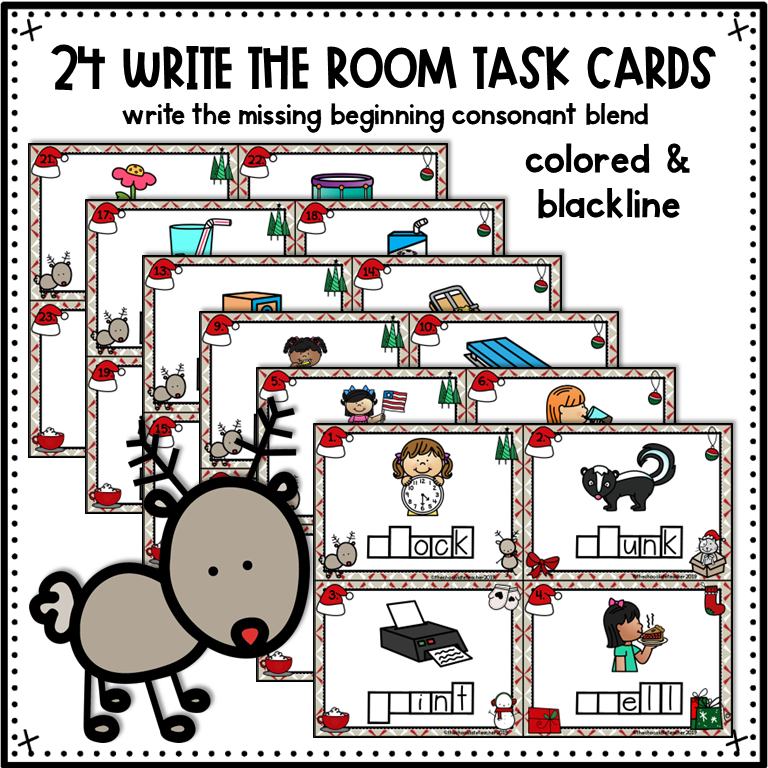 Consonant Blends - Phonics - Christmas Write the Room | Made By Teachers