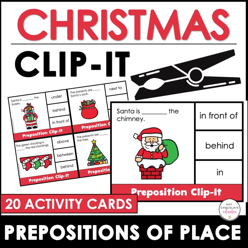 Christmas Prepositions of Location and Spatial Concepts Activity Cards ...