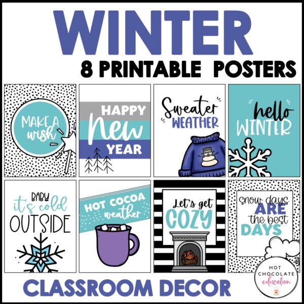 Winter Posters | Classroom Bulletin Board Decor - Quote Posters | Made ...