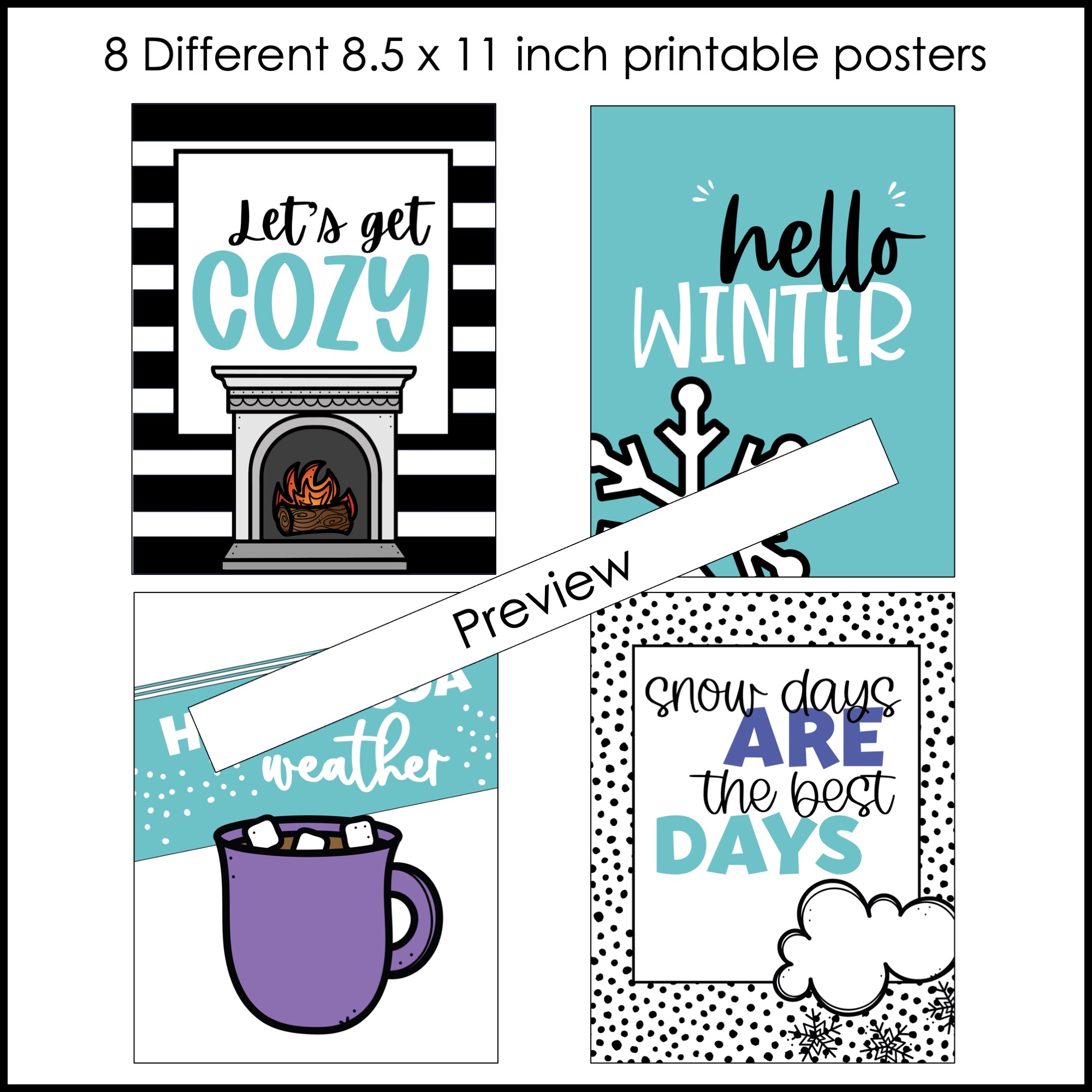 Winter Posters | Classroom Bulletin Board Decor - Quote Posters | Made ...