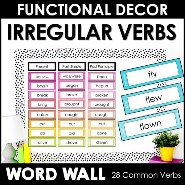 Past Tense Irregular Verb Bulletin Board Display - Word Wall Posters ...