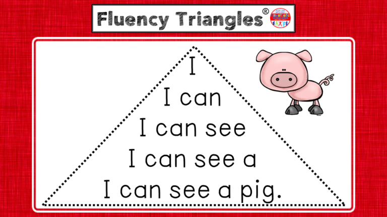 Reading Fluency Passages - Fluency Triangles® Kindergarten Struggling ...