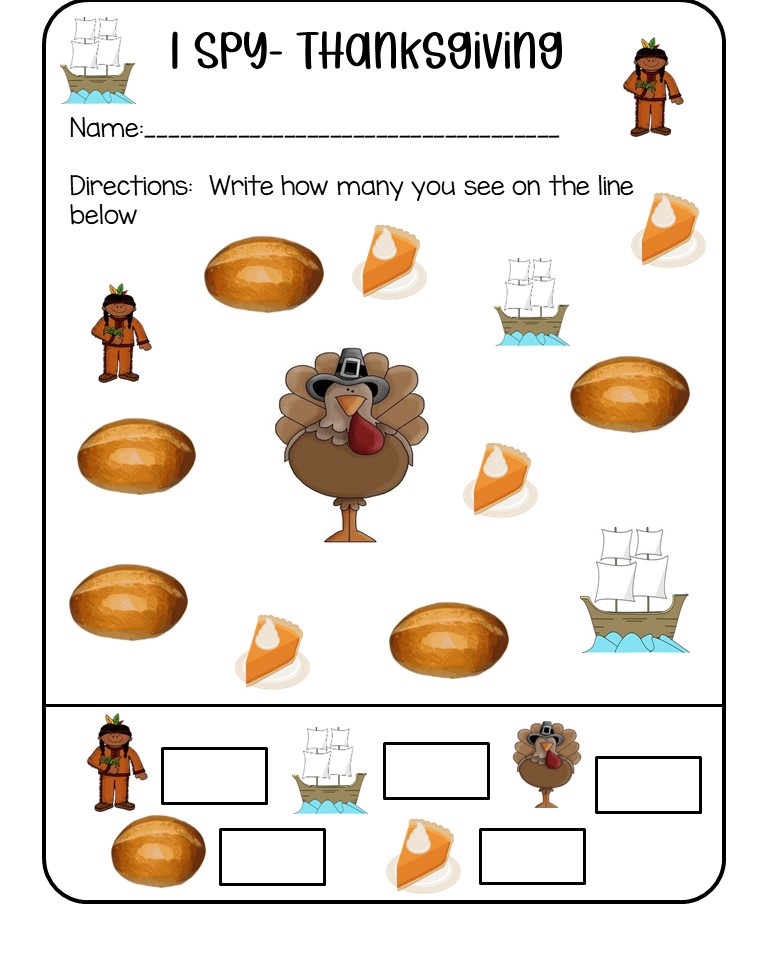 Thanksgiving Two Pocket Three Hole Punch Prong Fastener Activities