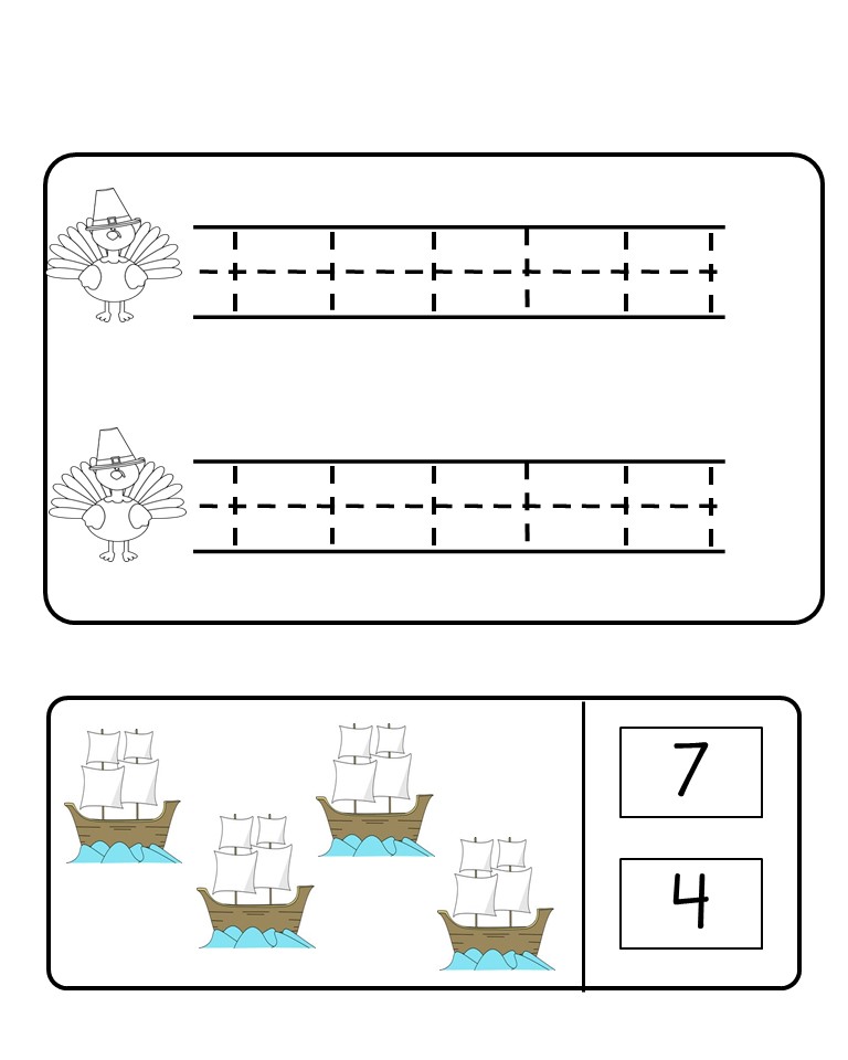 Thanksgiving Two-pocket Three hole punch prong fastener activities ...