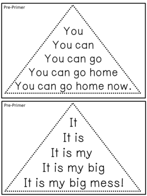 Reading Fluency Passages - Fluency Triangles® for Pre-Primer Sight Word ...