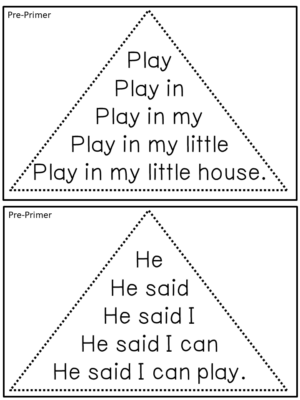 Reading Fluency Passages - Fluency Triangles® for Pre-Primer Sight Word ...