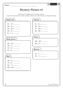 Christmas Math Mystery Pictures Grade 2: Additions Subtractions | Made ...