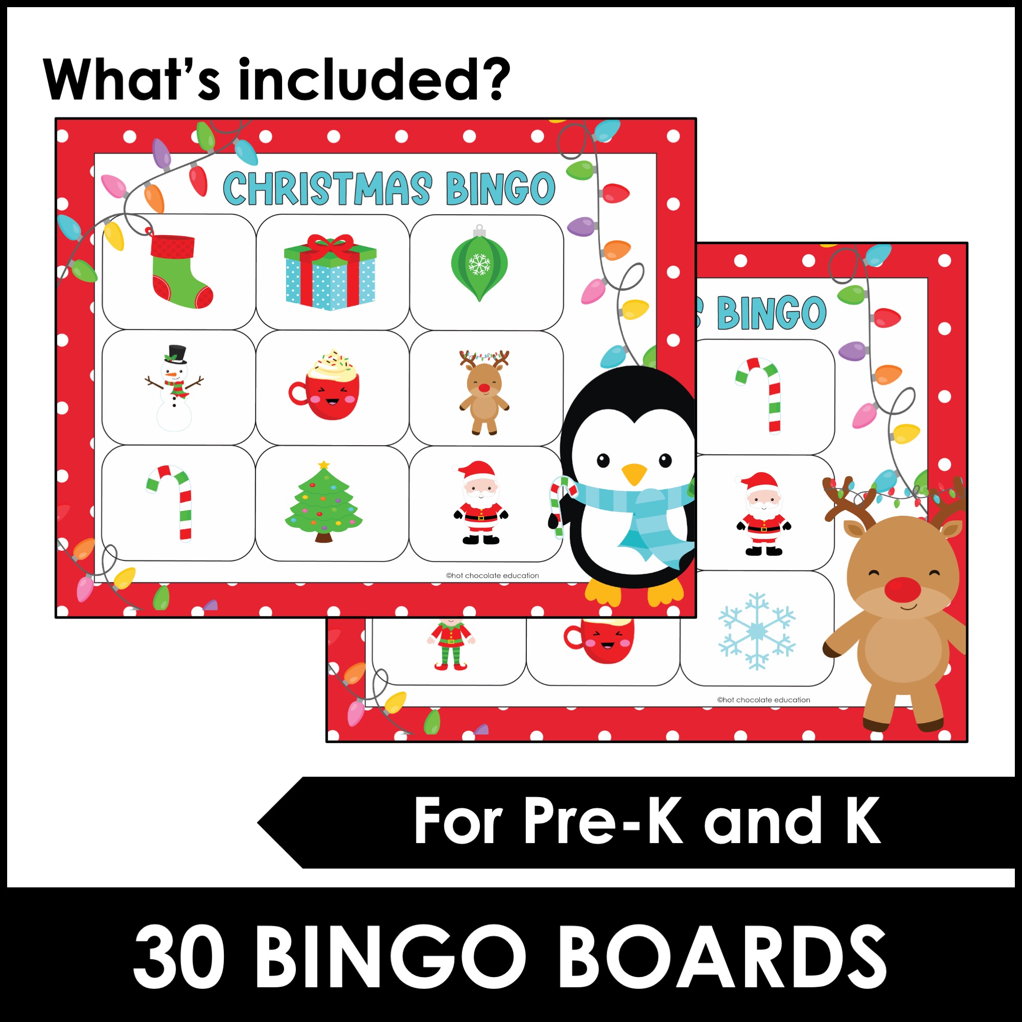 EASY Christmas Bingo and flashcard set for Pre-K and Kindergarten ...